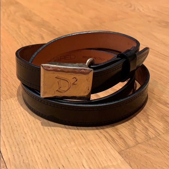 DSQUARED | Accessories | Dsquared D2 Gold Black Patent Leather Belt ...